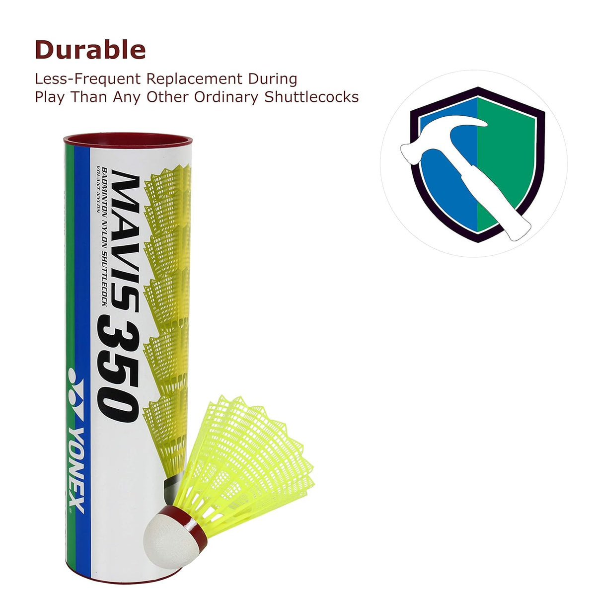 Yonex Mavis 350 Nylon Shuttlecock (Red Cap) | sppartos